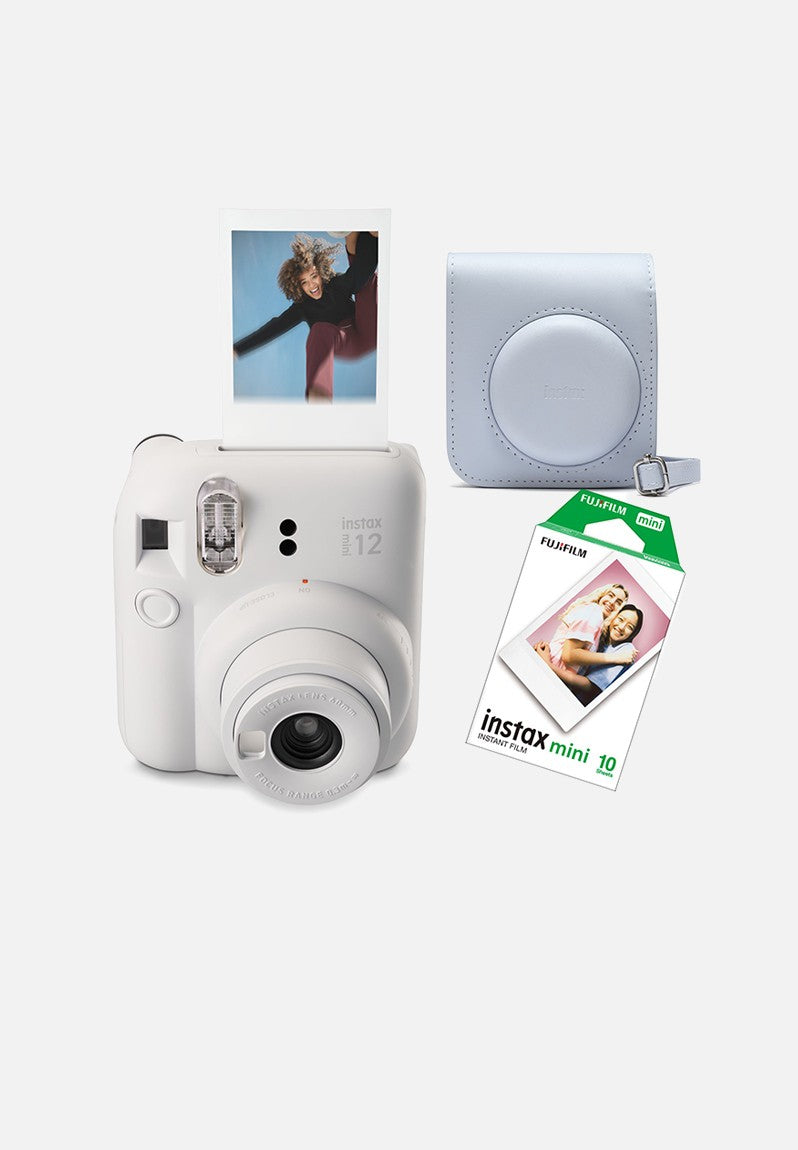 Instax Cam mini 12 Clay White Kit 3 (cam, 1 film, case)